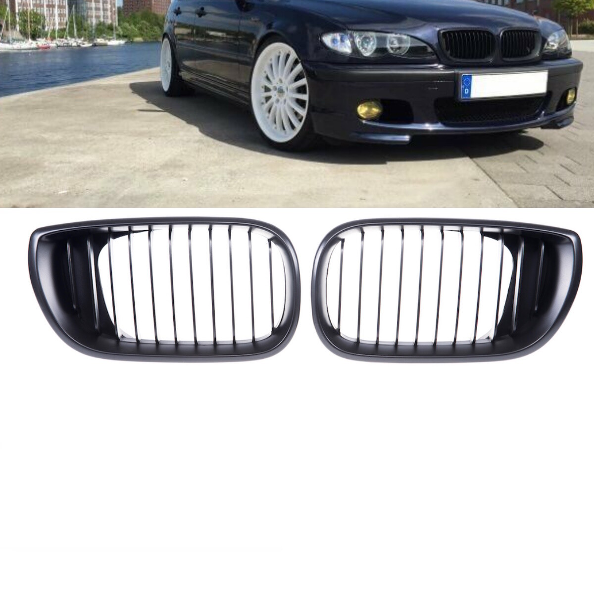 SET Performance Kidney Front Grille Dual Slat SET Black Gloss for BMW ...